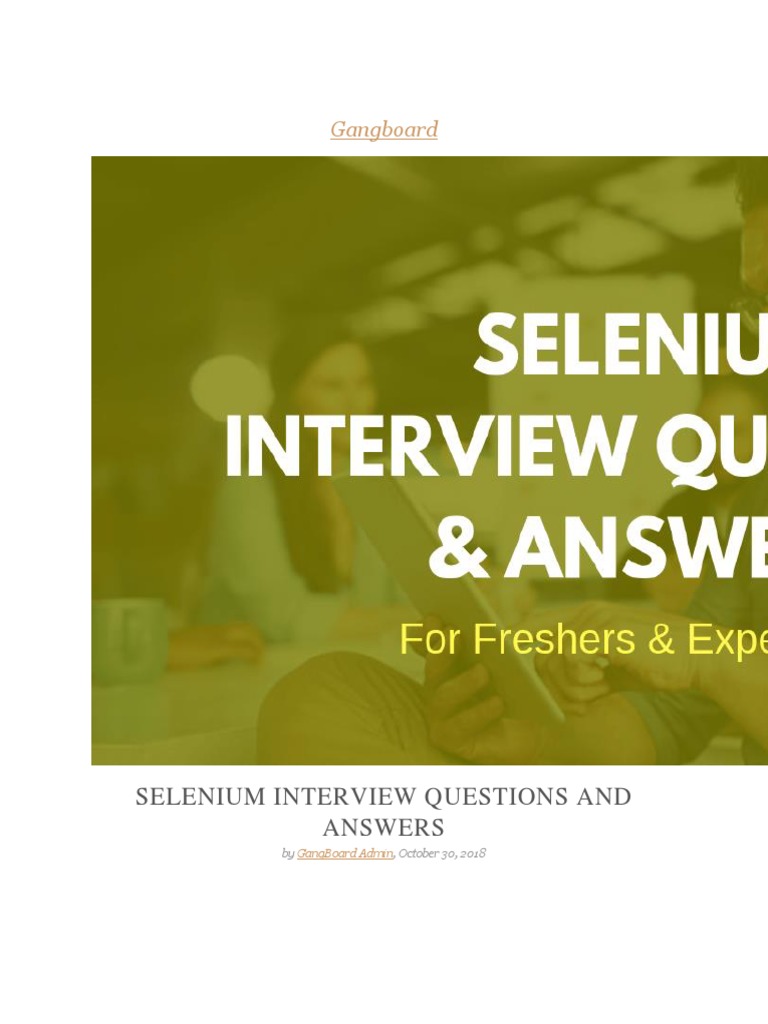 Selenium Interview Question | PDF | Selenium (Software) | Inheritance ...