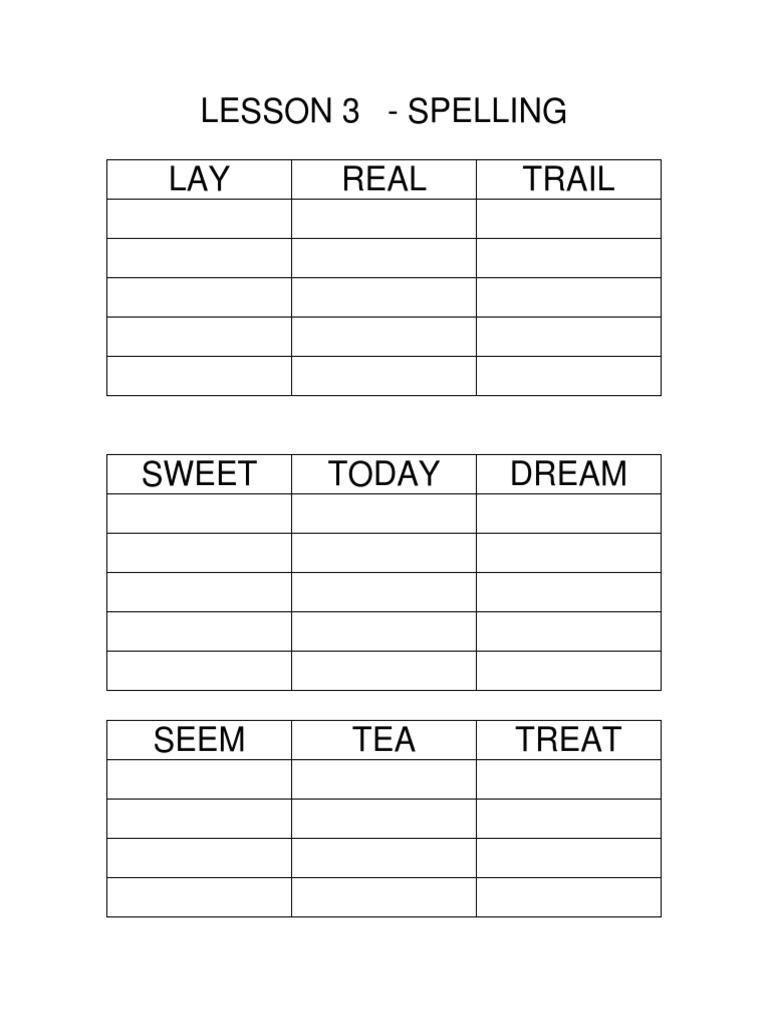 Lesson 3 - Spelling | PDF