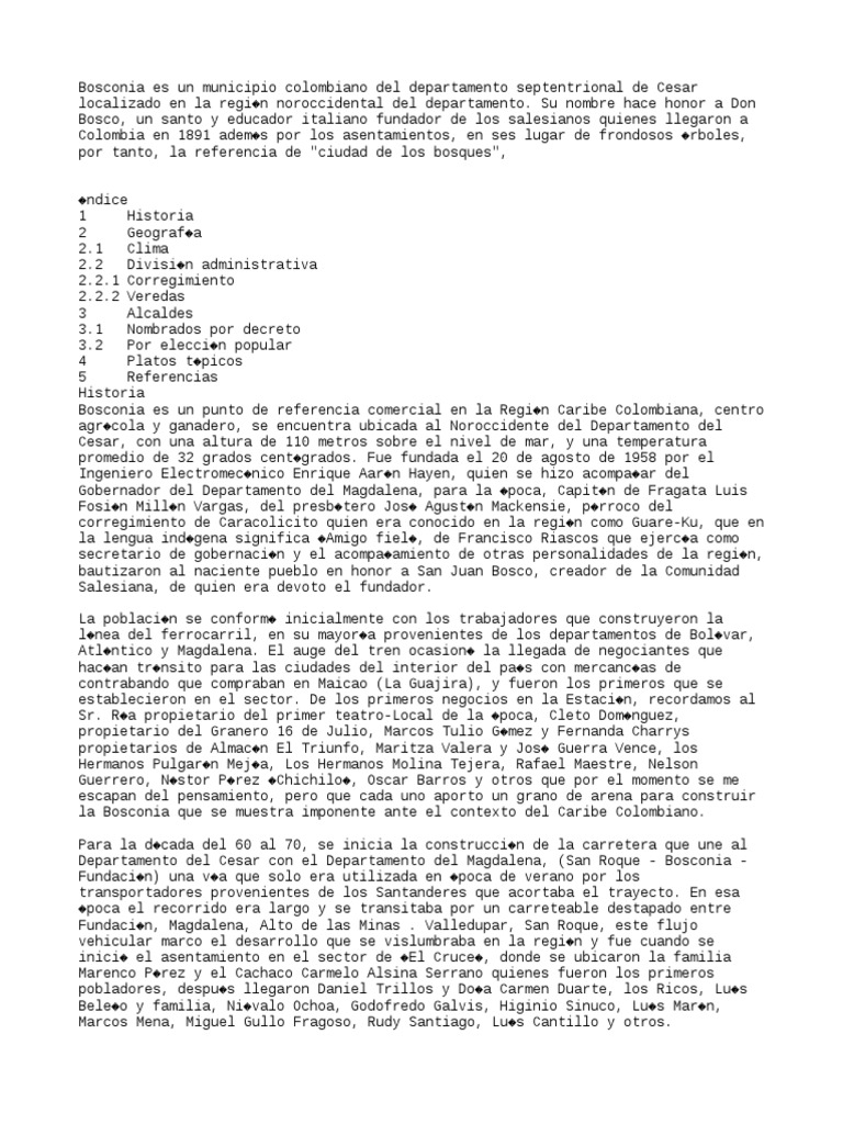 Bosconia: Municipio del Cesar, Colombia | PDF | Viajes y turismo