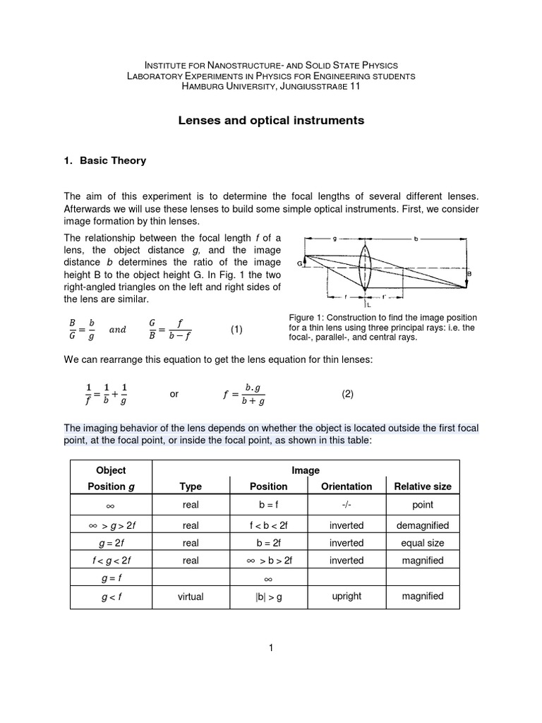 Lens and Optical Instrument - Eng | PDF | Optics | Natural Philosophy