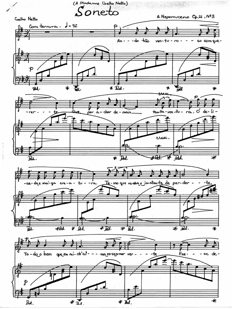Soneto - Alberto Nepomuceno (G) | PDF