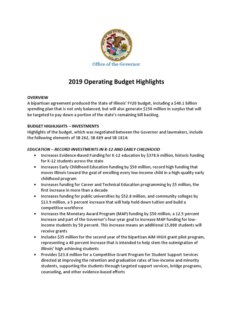 2019 Operating Budget Highlights | PDF | Health Care | Government ...