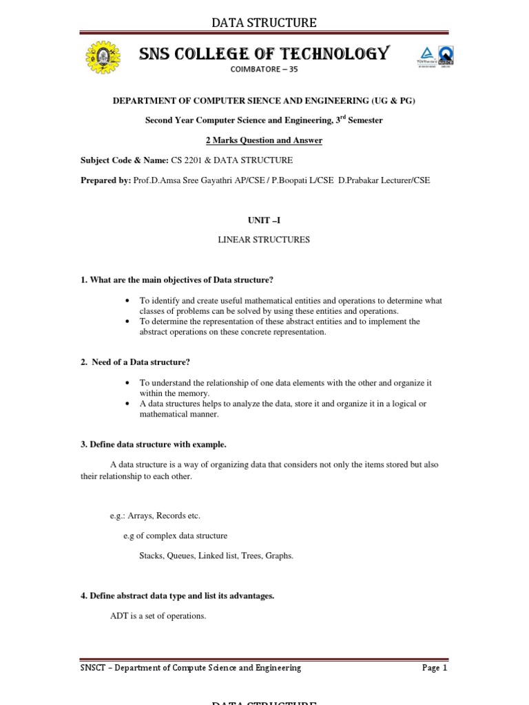 Data Structure 01 | PDF