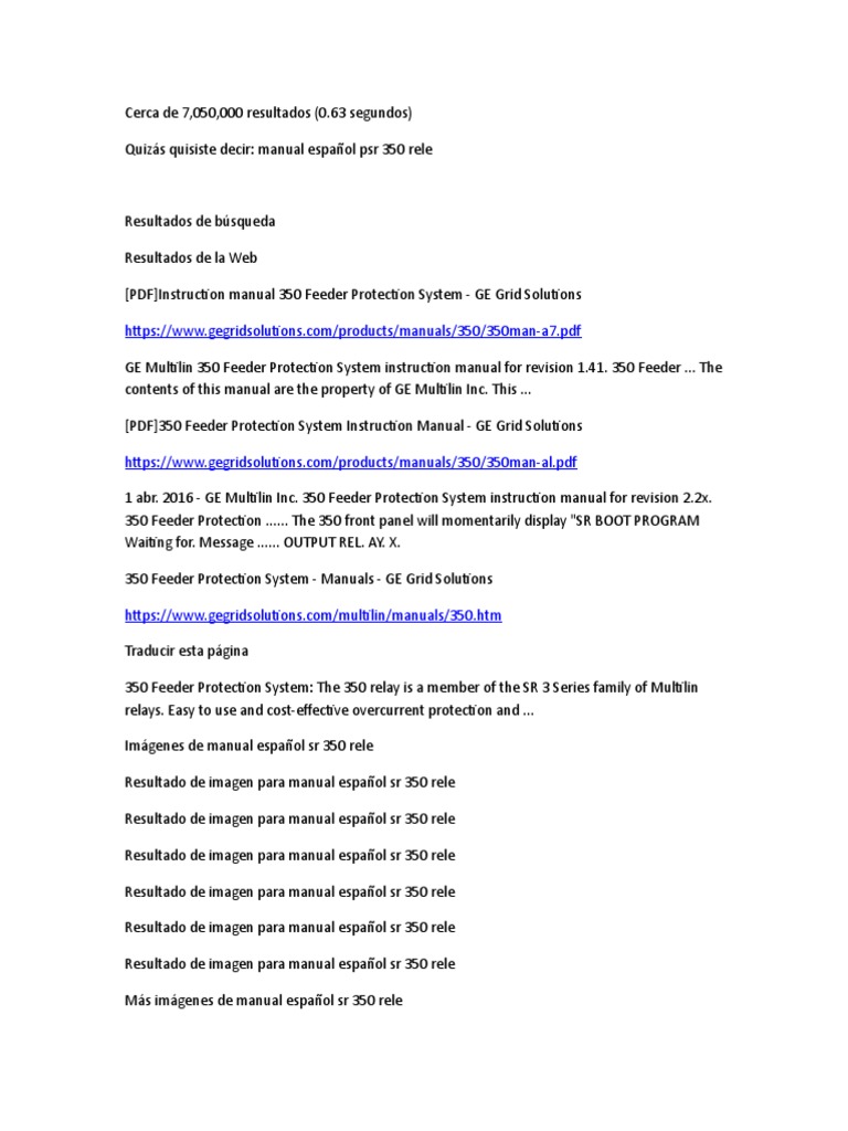 Manual GE Multilin 350 en Español | PDF | Relé | Youtube