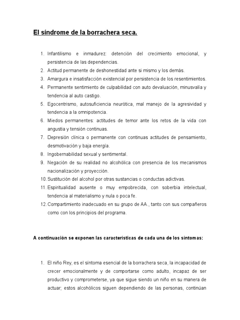 12 Sintomas de La Borrachera Seca | PDF | Depresión (estado de ánimo ...