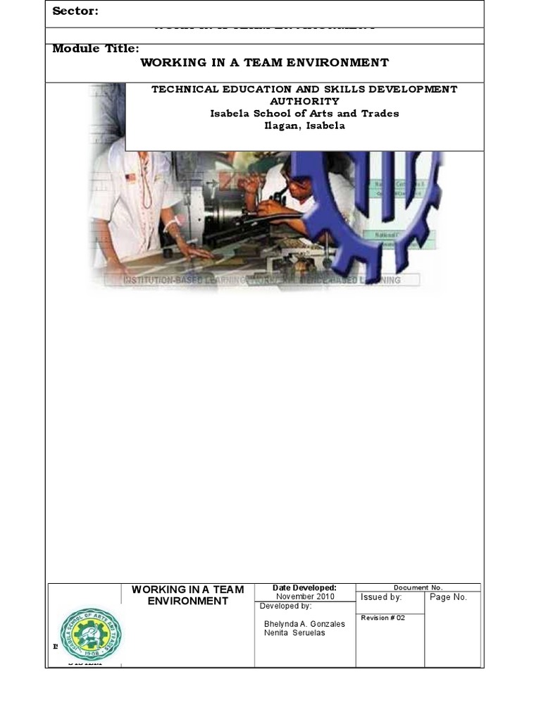 CBLM Work in A Team Environment | PDF | Learning | Psychological Concepts