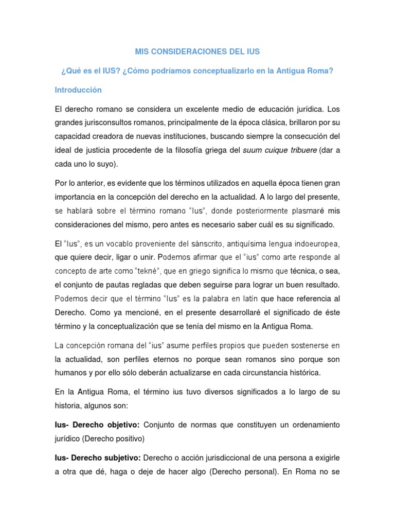 IUS Derecho Romano | PDF | Roma antigua | Ley romana