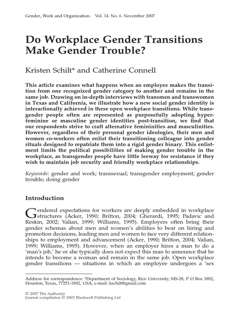 Do Workplace Gender Transitions | PDF | Transgender | LGBTQIA+ Studies