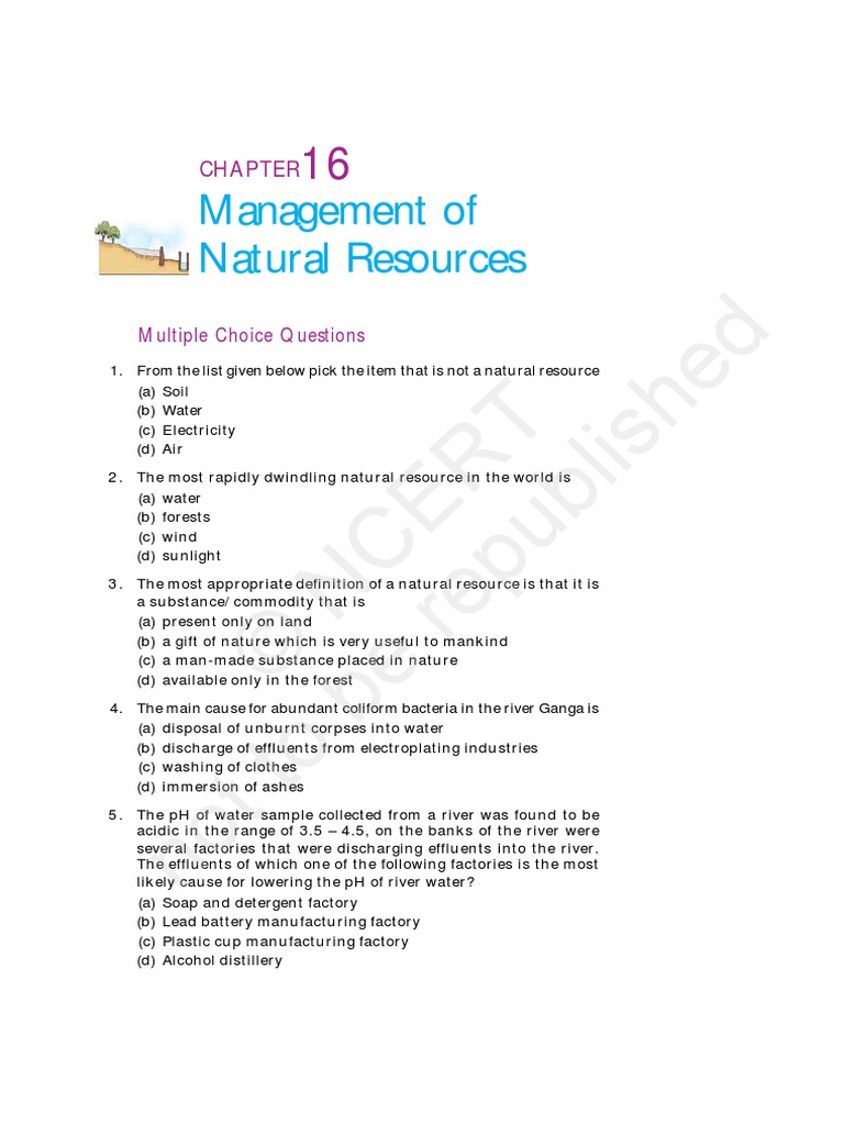 © Ncert Not To Be Republished: Management of Natural Resources | PDF ...
