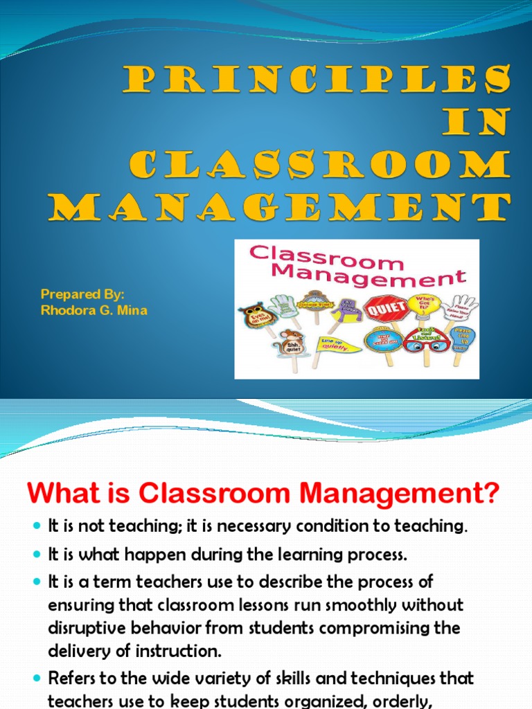 Principles of Classroom Management | PDF | Classroom Management | Classroom