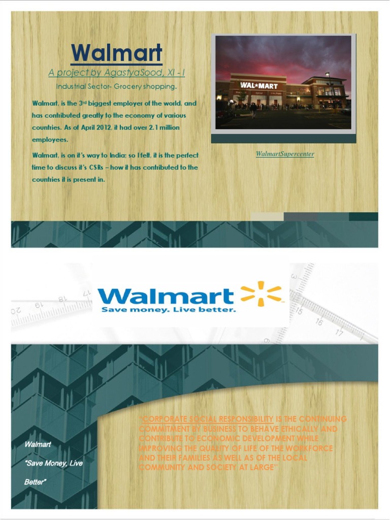 CSR Activities of Walmart | PDF | Corporate Social Responsibility | Walmart