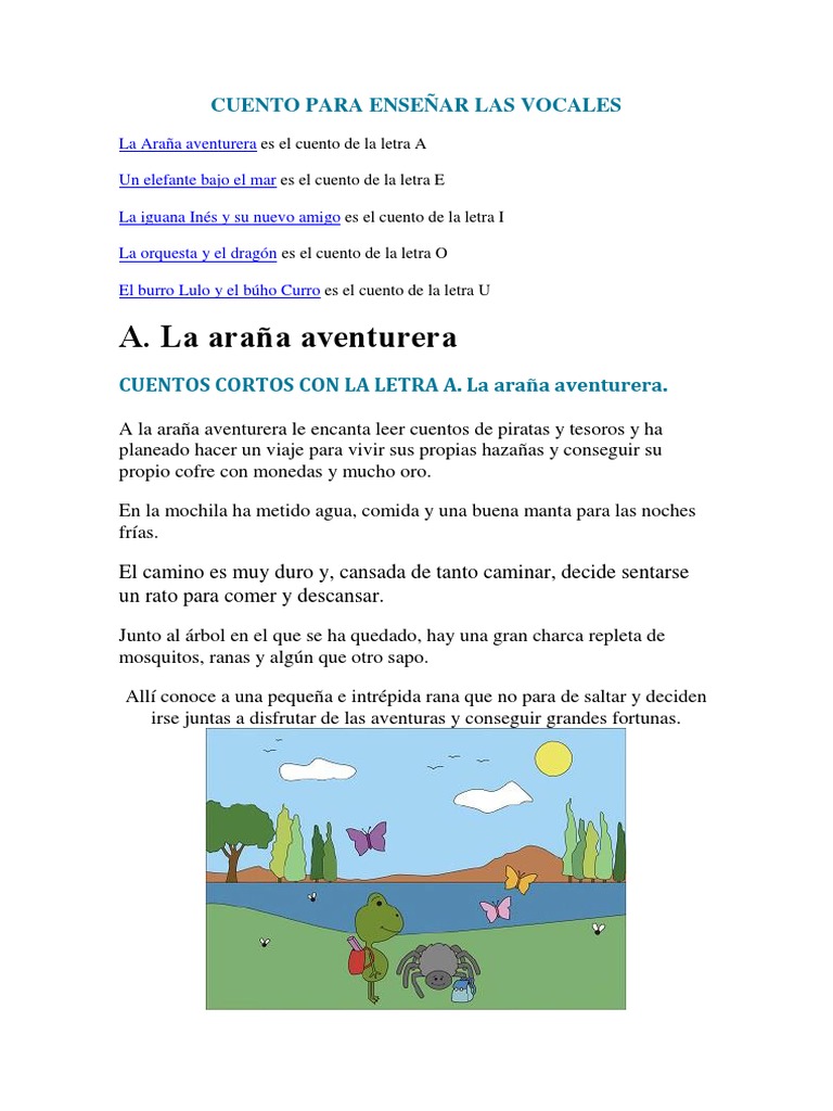 Cuentos Sobre Las Vocales para El Nivel Inicial | PDF | Cumpleaños | Ocio