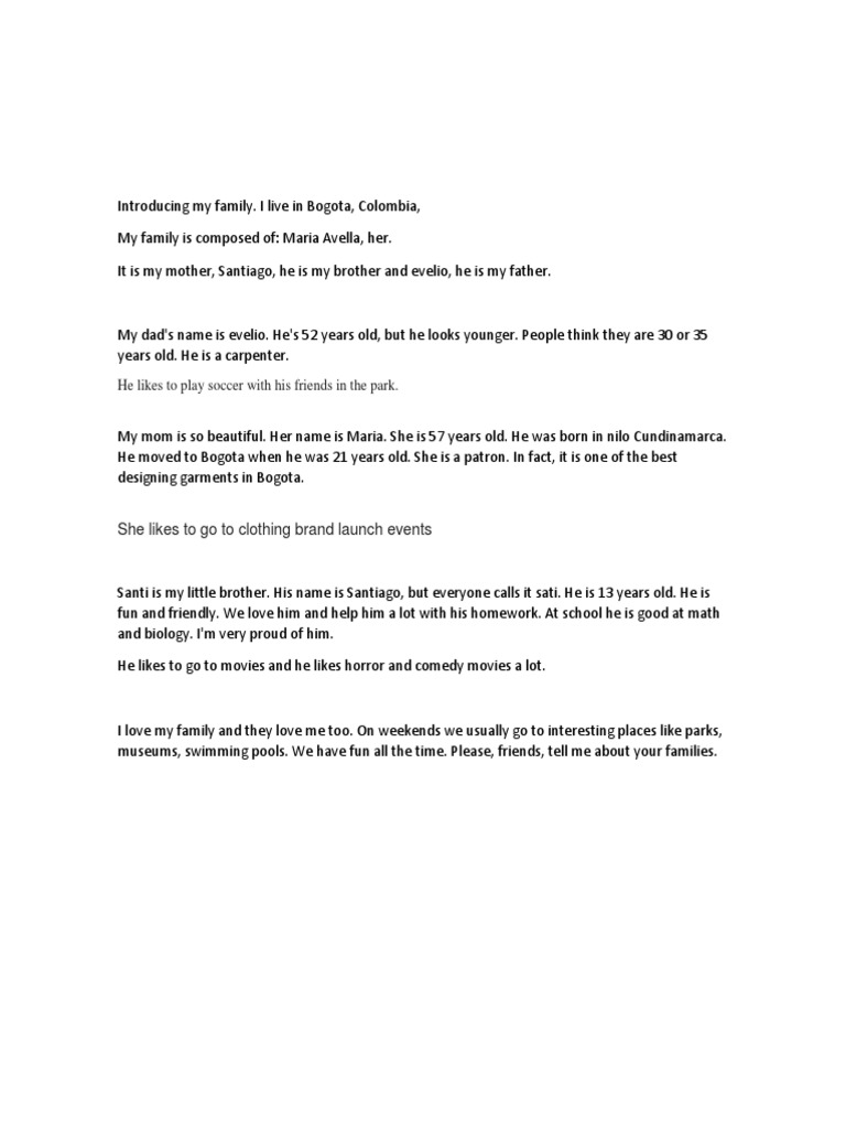 Introducing My Family | PDF