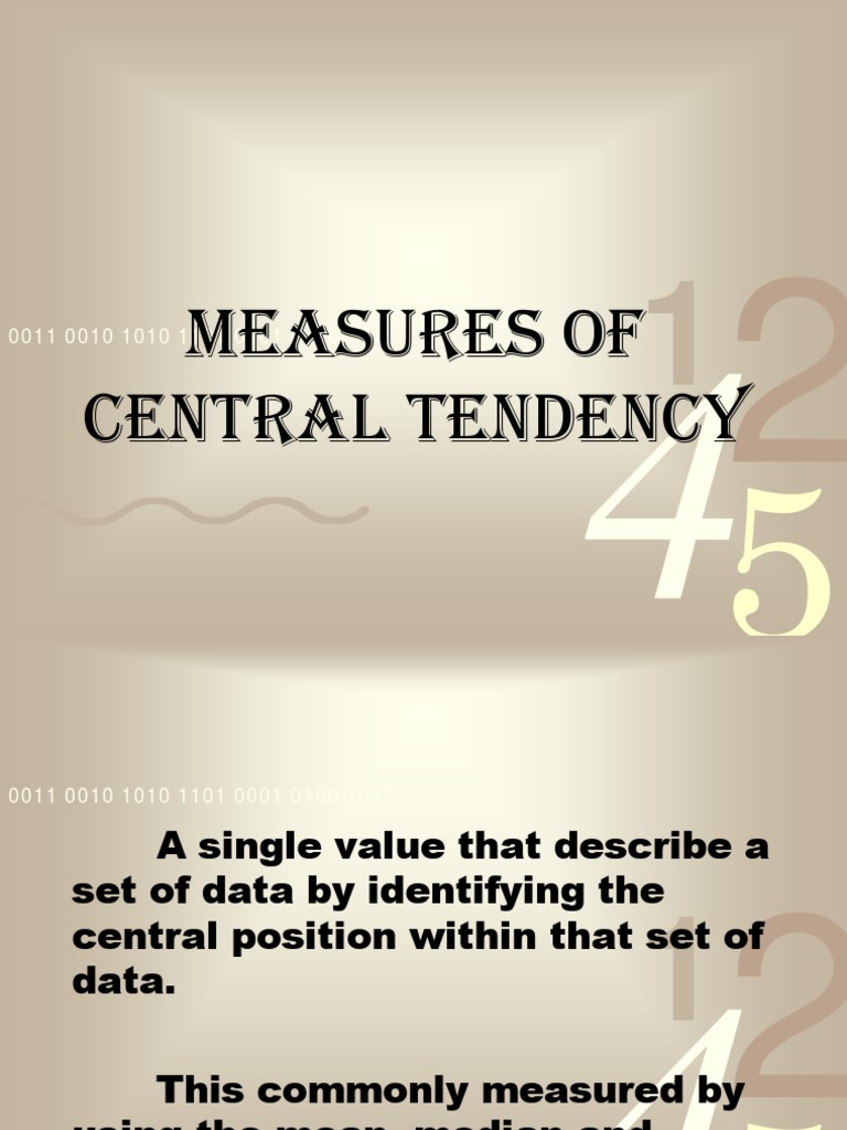 Central Tendency | PDF | Mode (Statistics) | Mean
