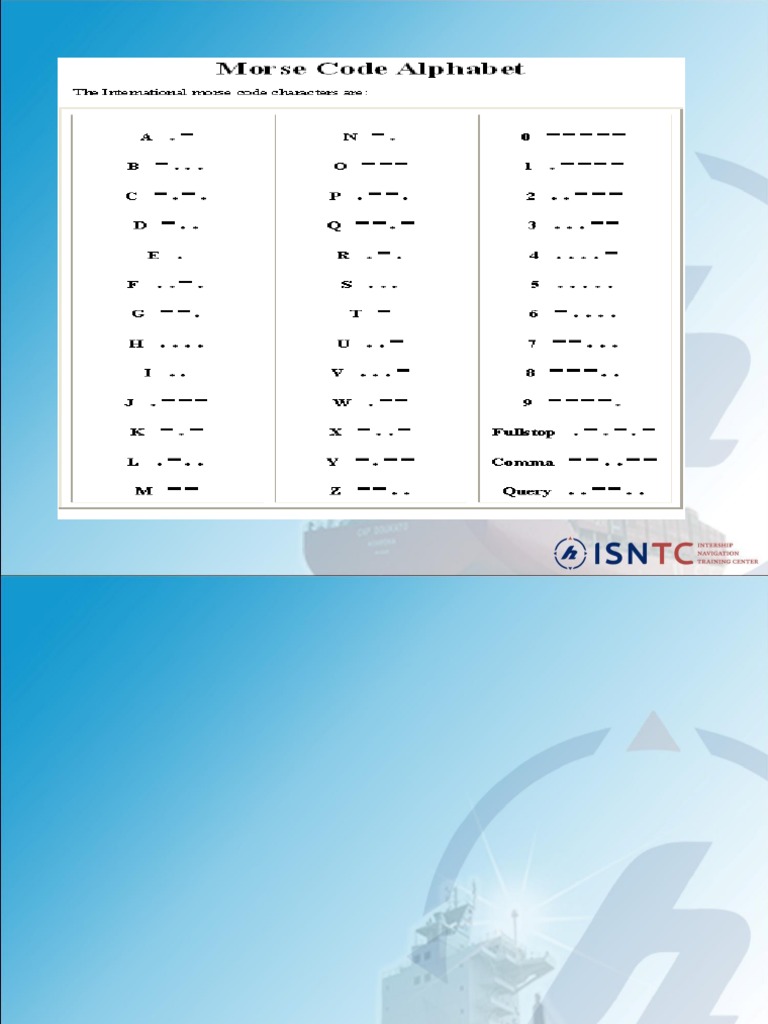 (A) Morse Code and International Code of Flag Signals | PDF | Water ...