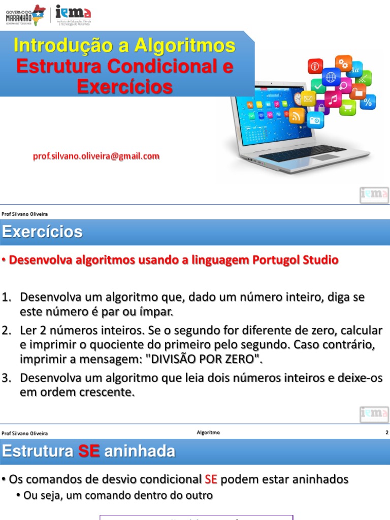 Algoritmo 02 - Estrutura Condicional e Exercícios | Download grátis PDF | Algoritmos ...