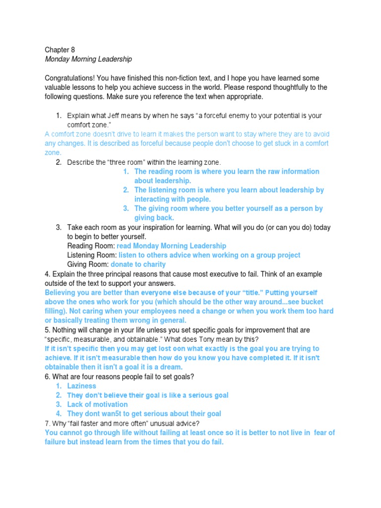 Jayla Jackson - Chapter 8 Monday Morning Leadership - 838028 | Download ...