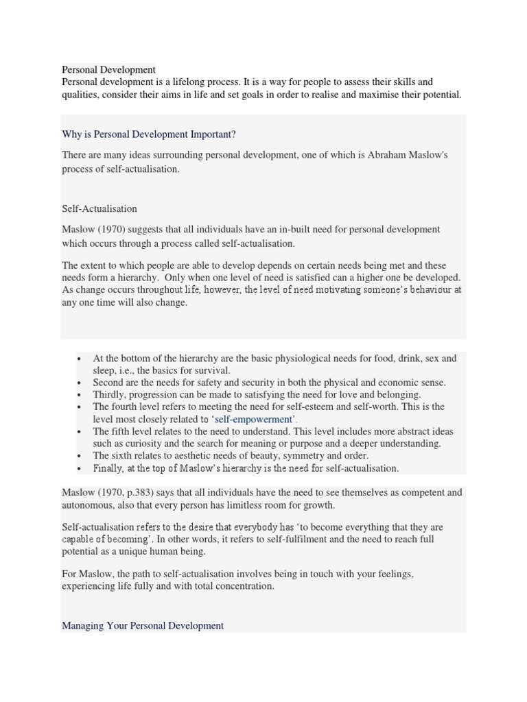 Self-Actualization Guide | PDF | Self Actualization ...
