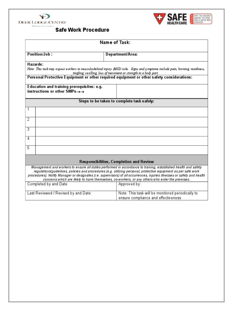 SWP4 Sample Template Blank | PDF