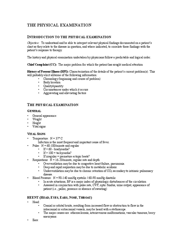 Comprehensive Guide to Physical Examination | PDF | Heart Valve ...