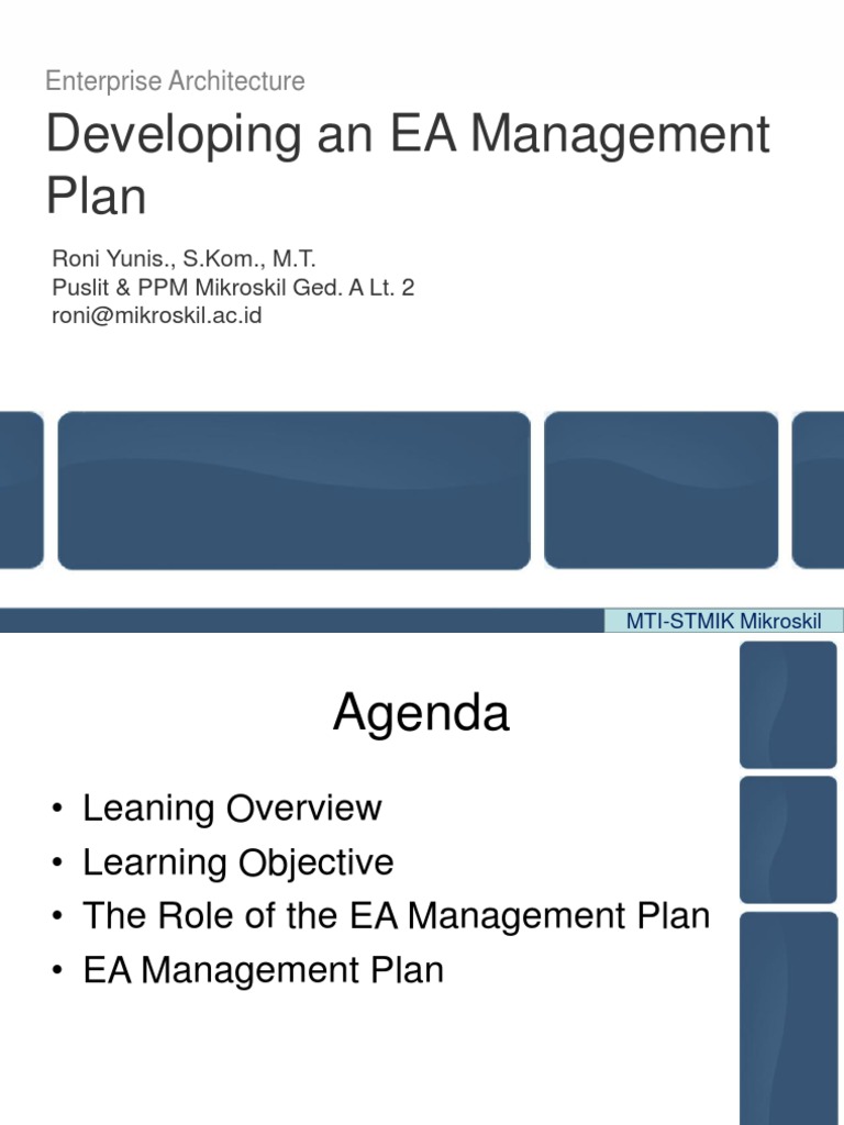 Developing An EA Management Plan: Enterprise Architecture | PDF ...