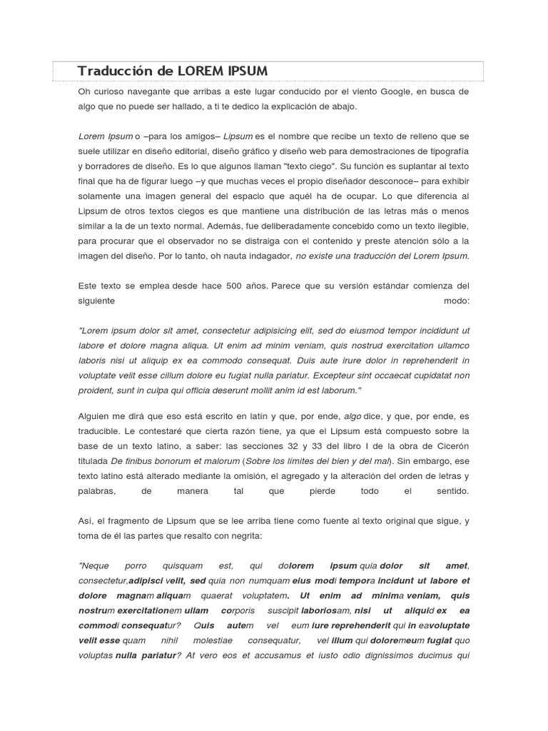 Traducción de Lorem Ipsum | PDF | Tipografía | Diseño de comunicacion