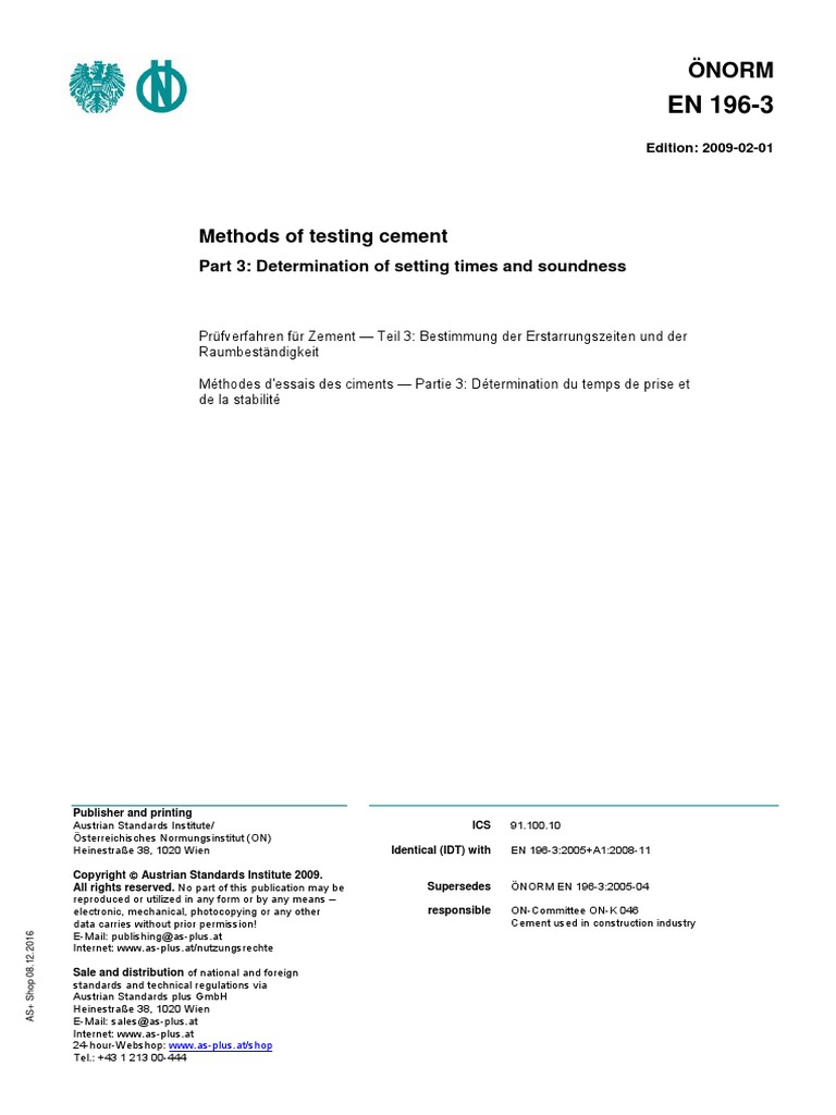 En 196-3 PDF | PDF | Cement | Materials