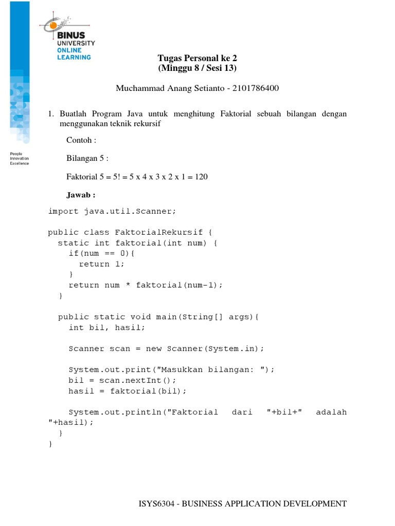 TP2 W8 S13 R0 - Anang | PDF
