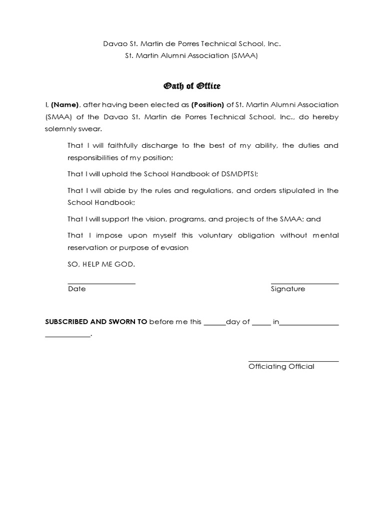 Oath of Alumni | PDF