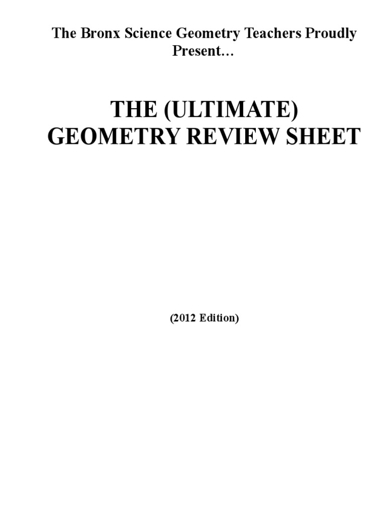 The (Ultimate) Geometry Review Sheet | PDF | Triangle | Area
