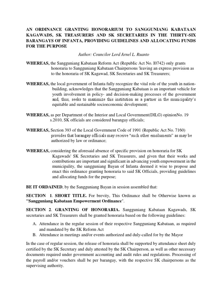 PCOO Sample Ordinance On FOI | PDF | Government | Justice