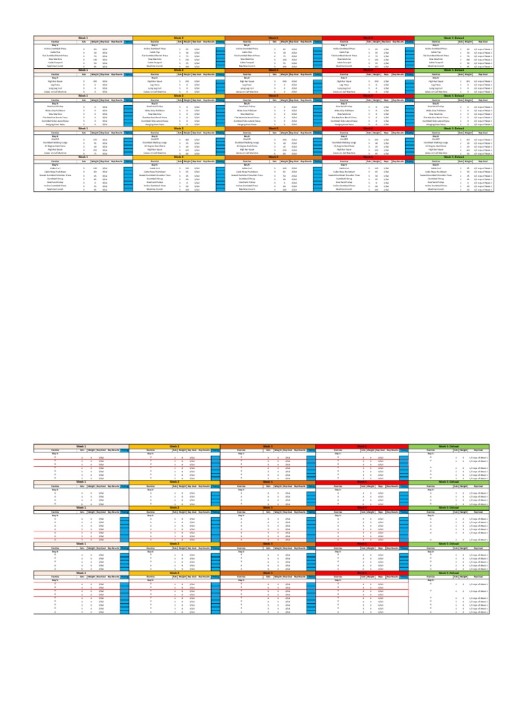 Male Physique Template 5x Week Full Body | Download Free PDF | Calf ...