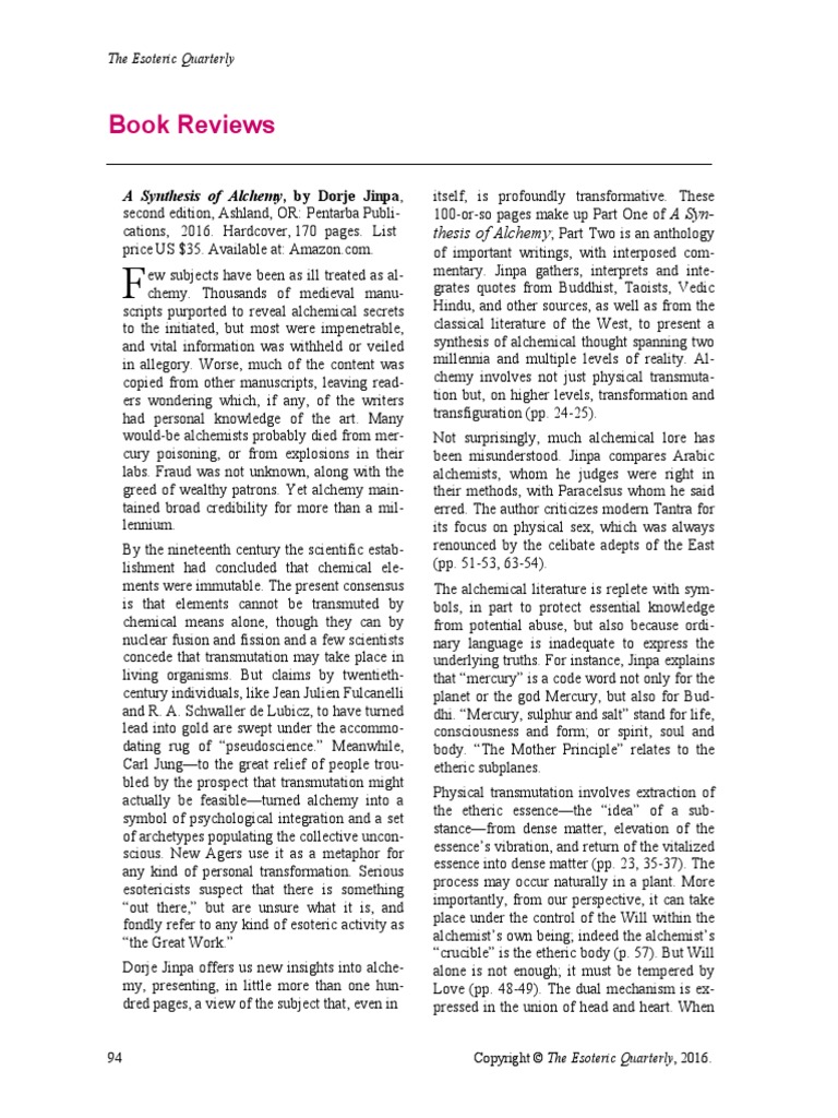 A Synthesis of Alchemy | PDF | Alchemy