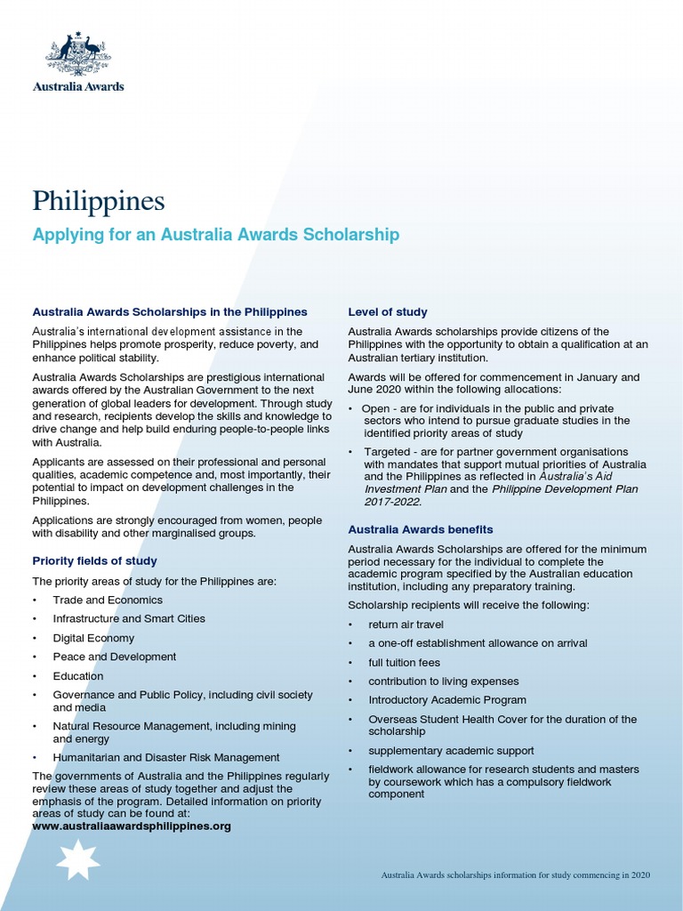 Australia Awards Philippines Information For Intake | PDF ...