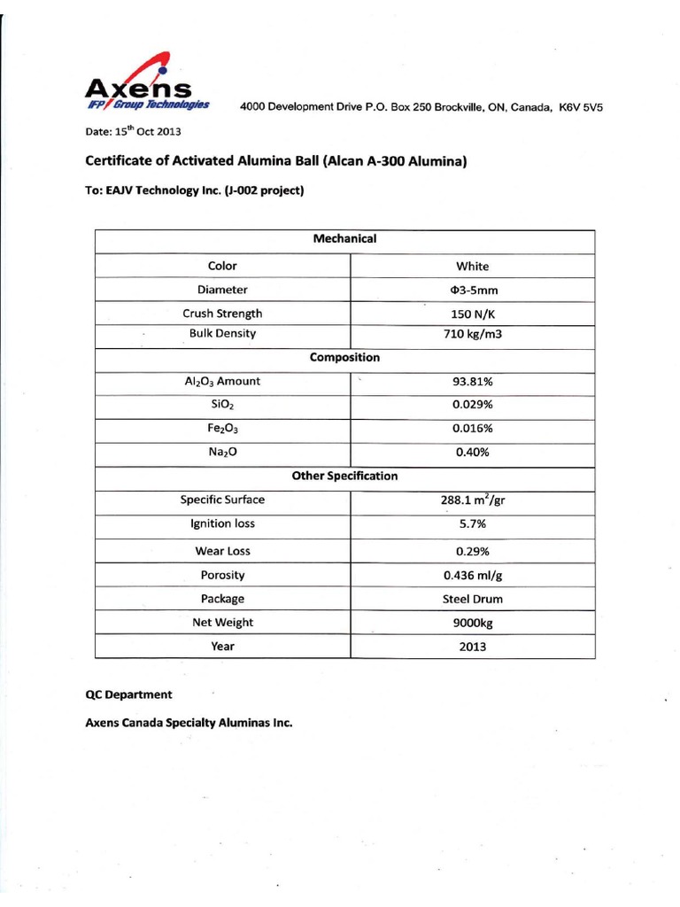 Data Sheet Axens - NEW | PDF