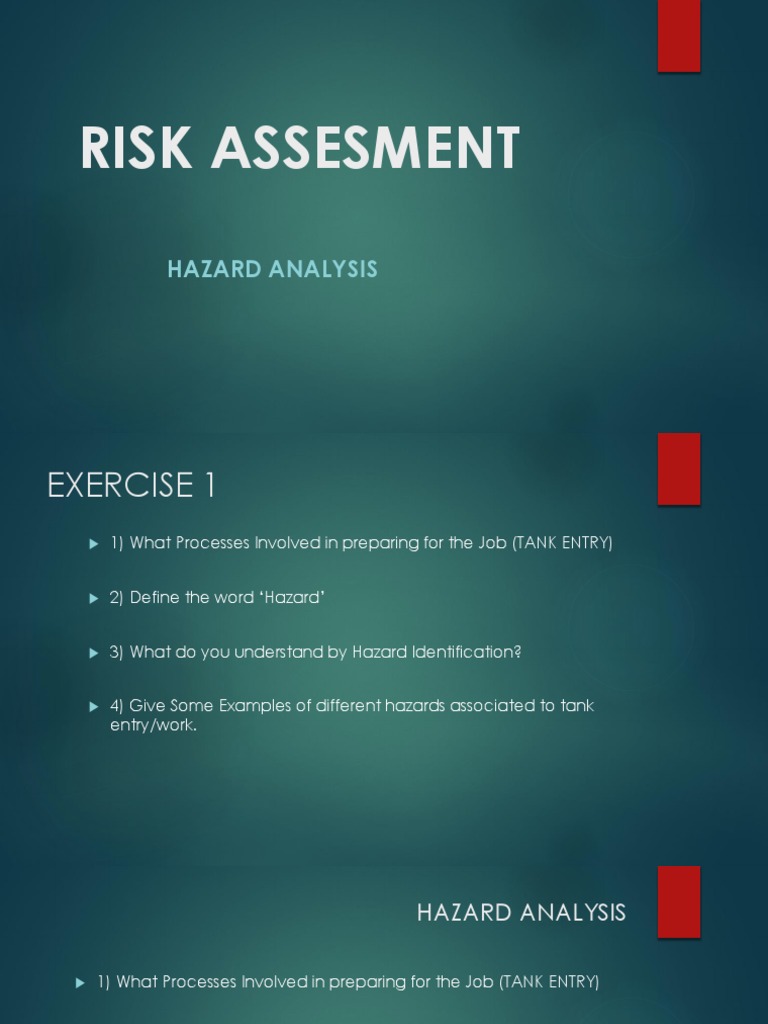 RISK ASSESMENT Hazard Analysis Training | PDF | Hazards | Risk Assessment