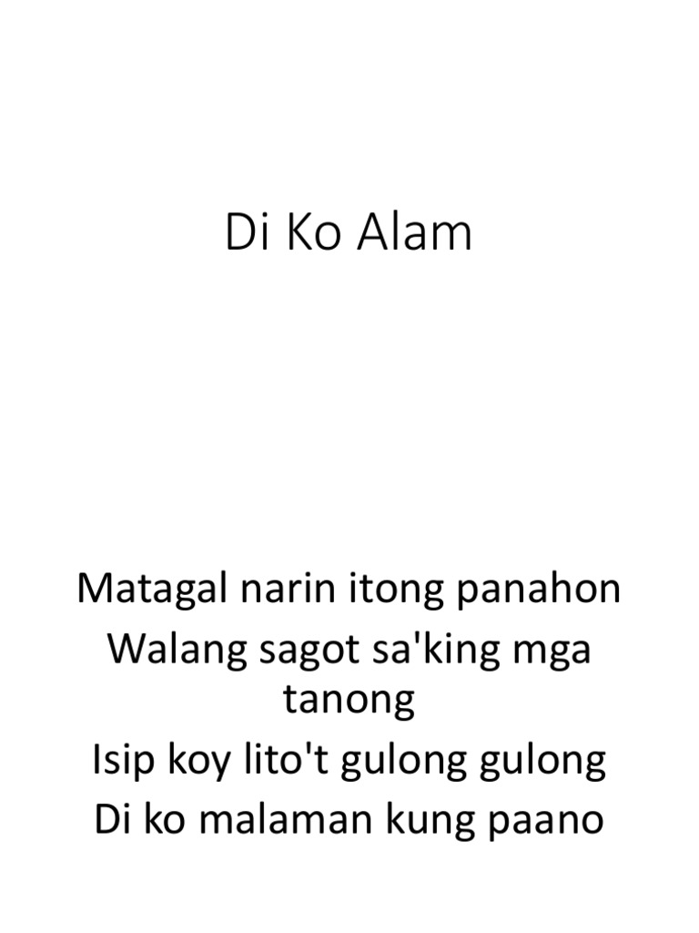 Di Ko Alam | PDF