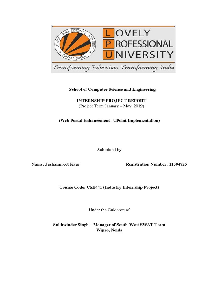 Internship Report 11504725 Pdf Pdf Software Testing Retirement