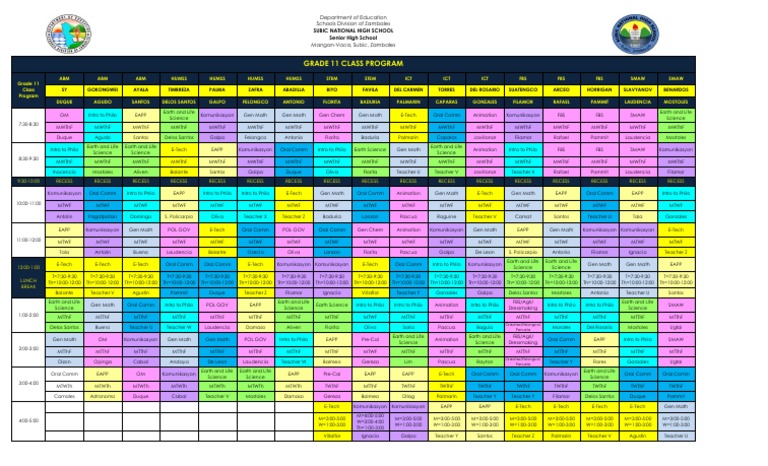 Class Program G11 PDF | PDF