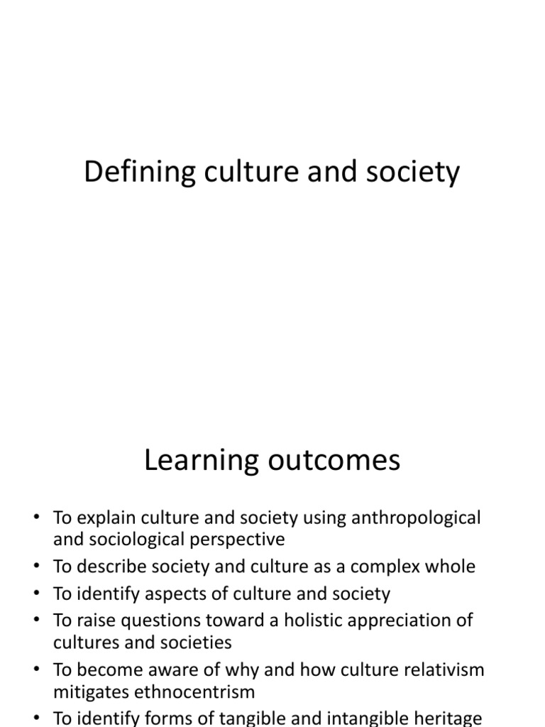 Defining Culture and Society | PDF | Sociology | Society