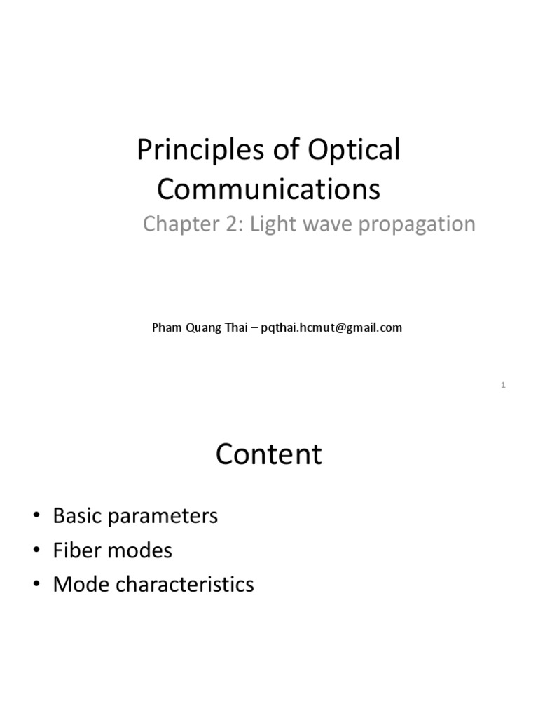 Principles of Optical Communications: Chapter 2: Light Wave Propagation ...
