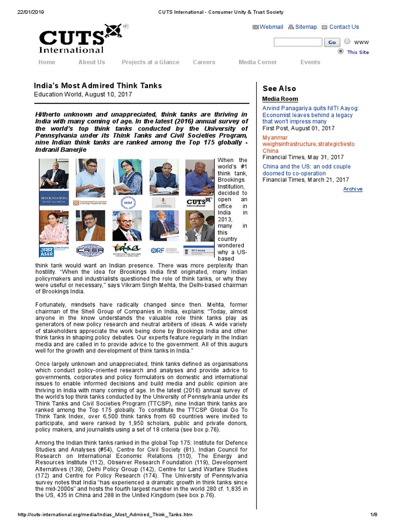 10 Think Tanks India | PDF | Think Tank | Public Sphere