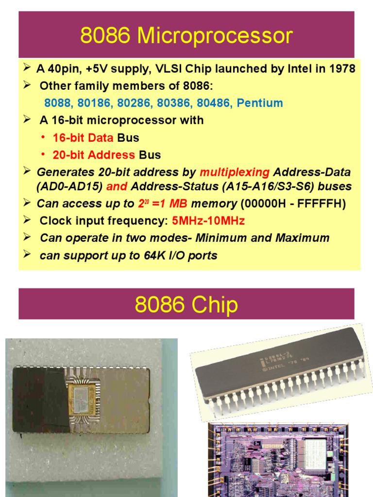 8086 Microprocessor Overview | PDF | Central Processing Unit | Input/Output