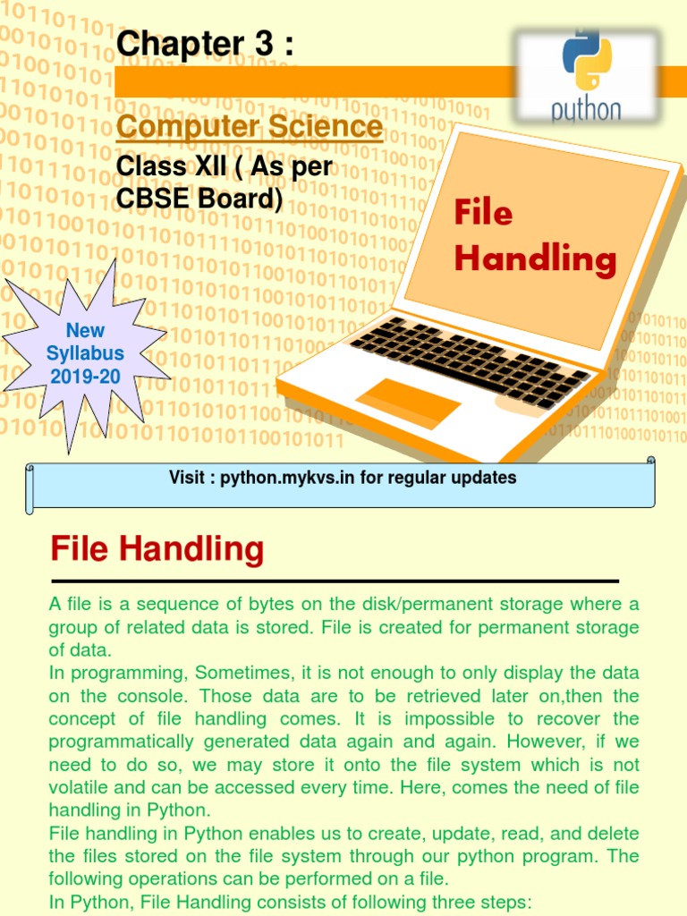 Data File Handling Notes | PDF | Computer File | Text File