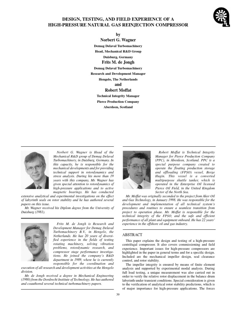 Design, Testing, and Field Experience of A High-Pressure Natural Gas ...