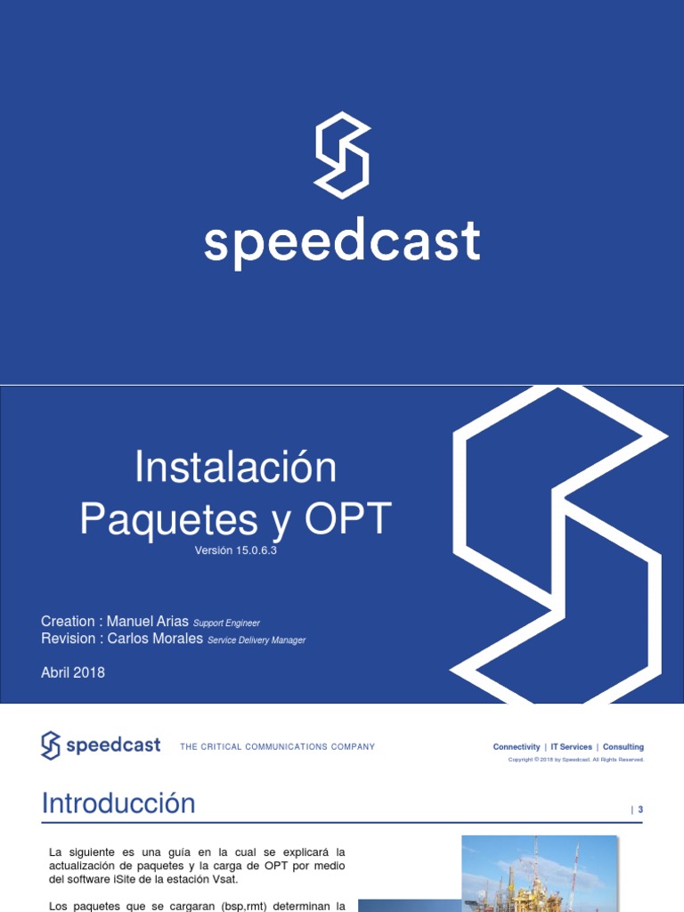Speedcast - Carga Imagenes y OPT, Red PCE | PDF | Informática | Software