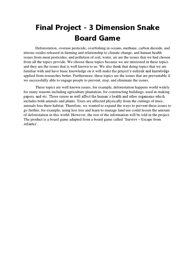 Final Project - Snake Board Reflection | PDF