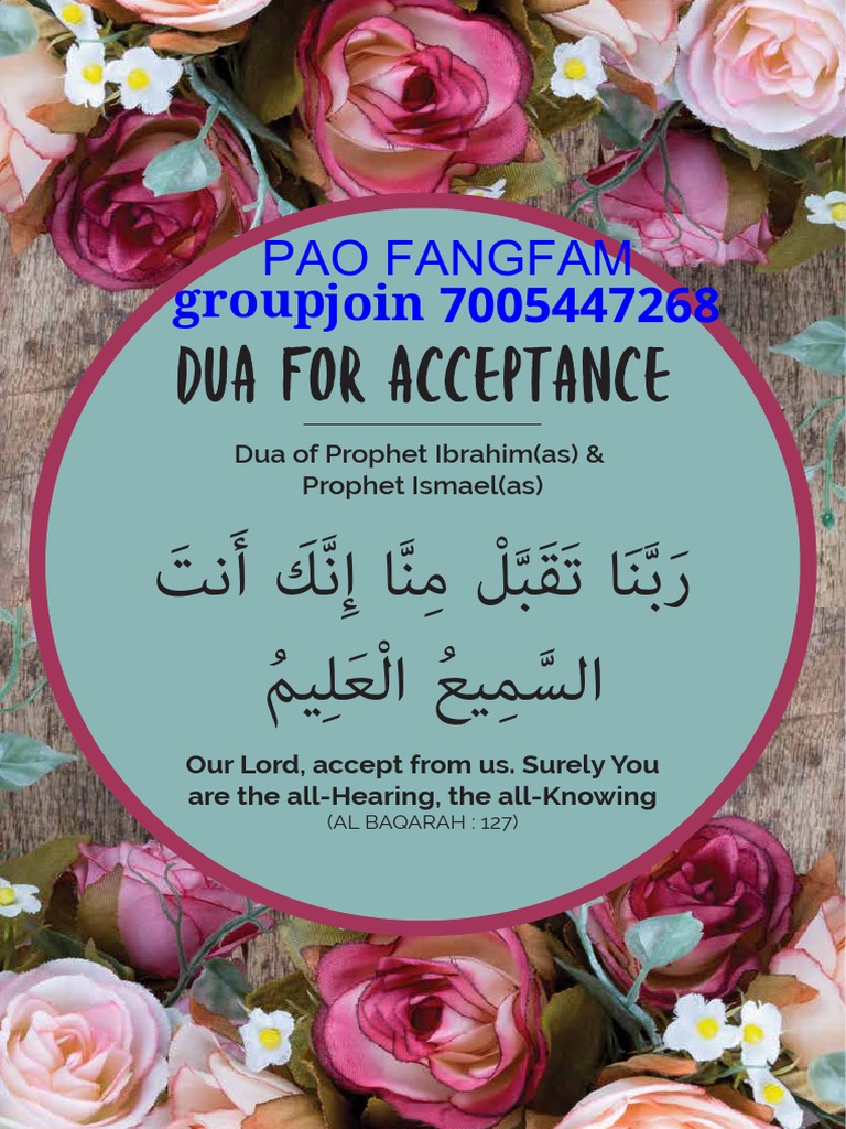 Pao Fangfam Groupjoin 7005447268: Dua For Acceptance | PDF ...