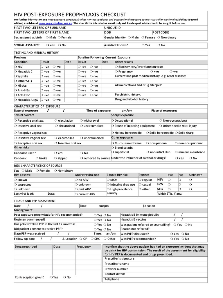 NPEP Checklist | PDF | Urological Conditions | Gynaecologic Disorders