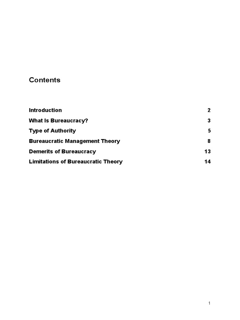 Bureaucratic Approach - Summary of Max Weber's Bureaucray | PDF ...